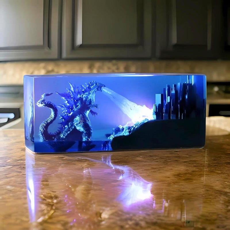 Godzilla Resin Lamp - Etsy