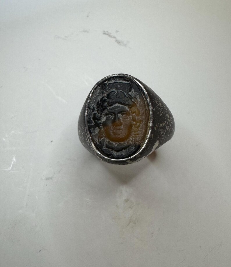 925 Steerling Roman Handmade Glass Ring, Unique Ring, Antique Ring ...
