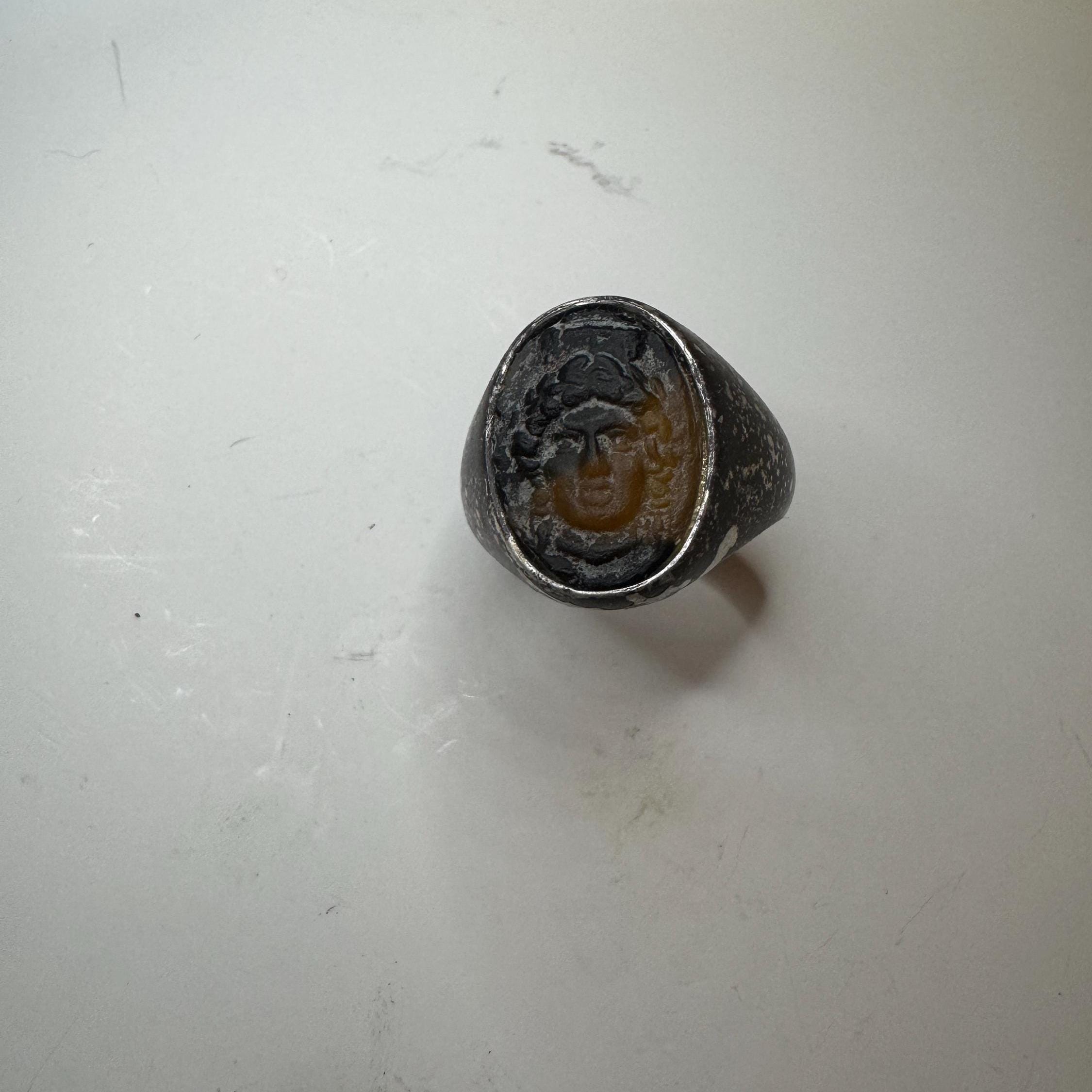 925 Steerling Roman Handmade Glass Ring, Unique Ring, Antique Ring ...