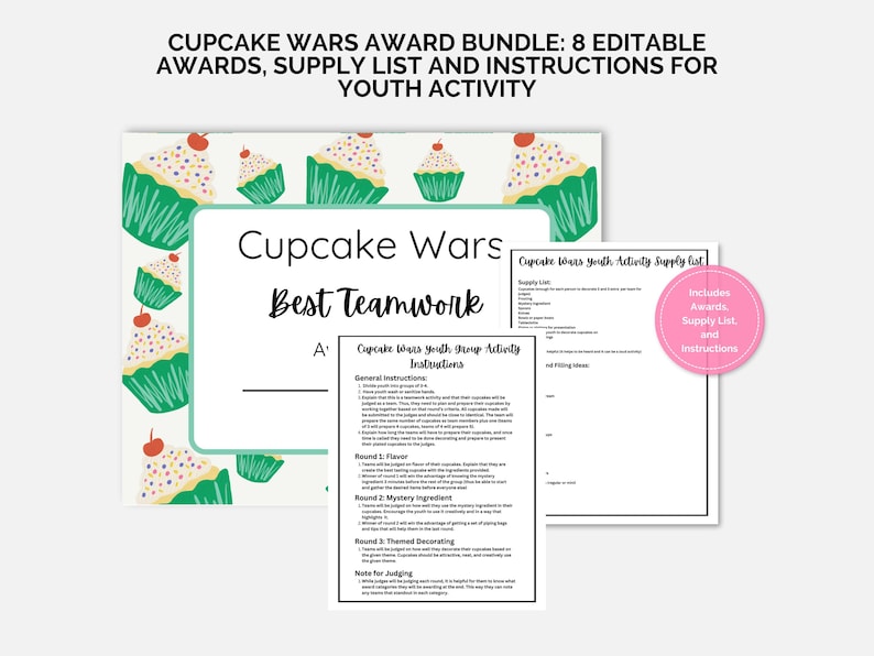 Youth Group Cupcake Wars Activity: Awards, Instructions & Supply List ...