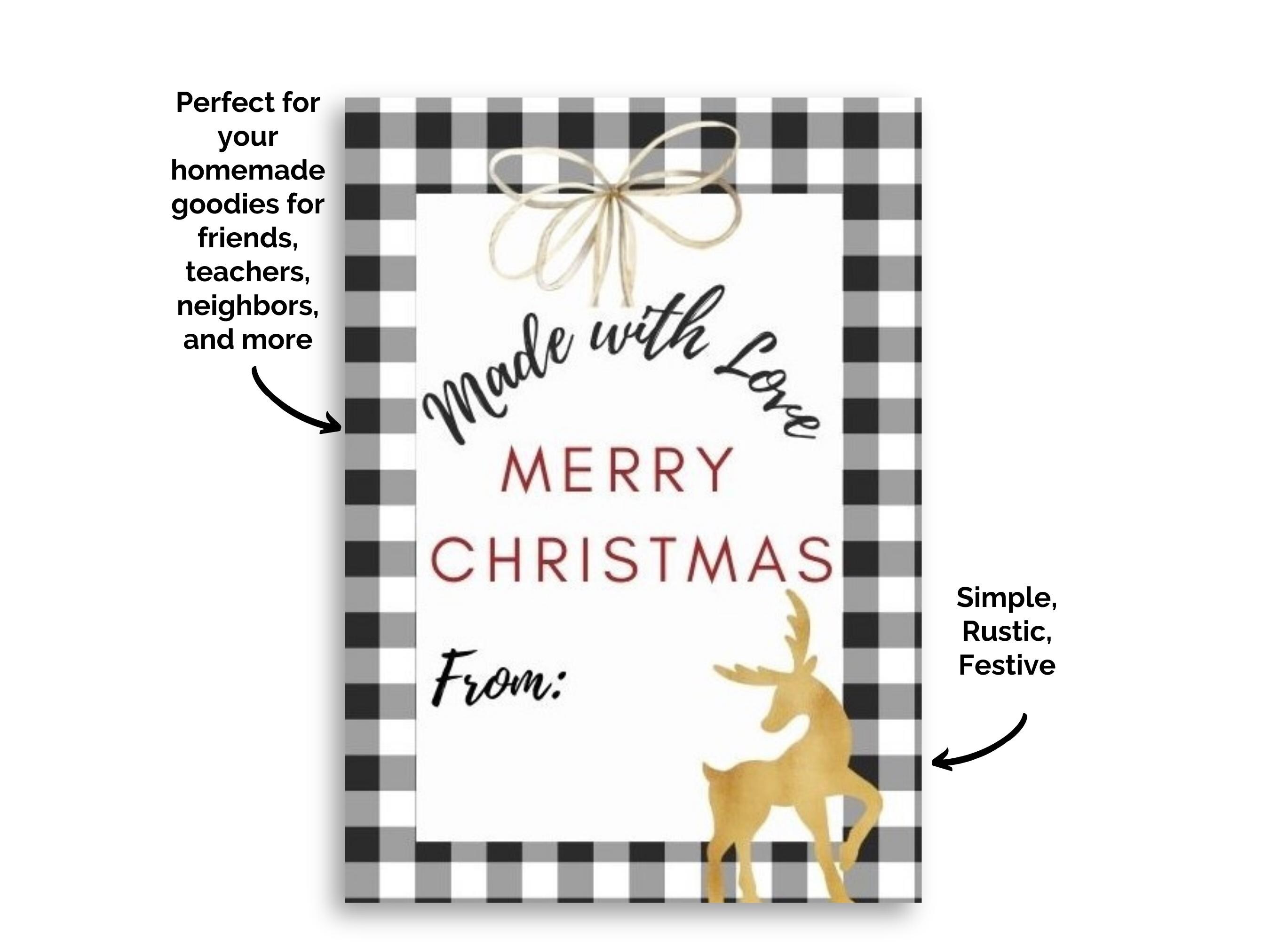 Homemade Christmas Gift Tags, Printable, Holiday Treat Tags, Printable ...