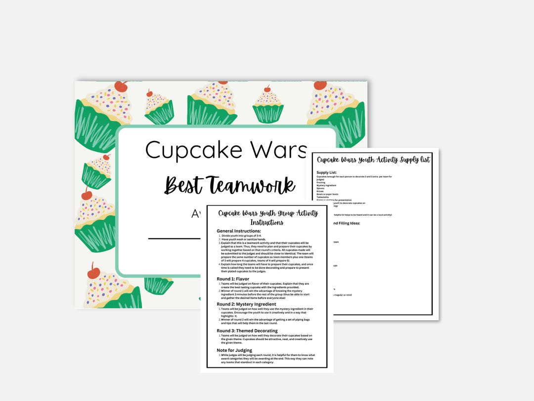 Youth Group Cupcake Wars Activity: Awards, Instructions & Supply List ...