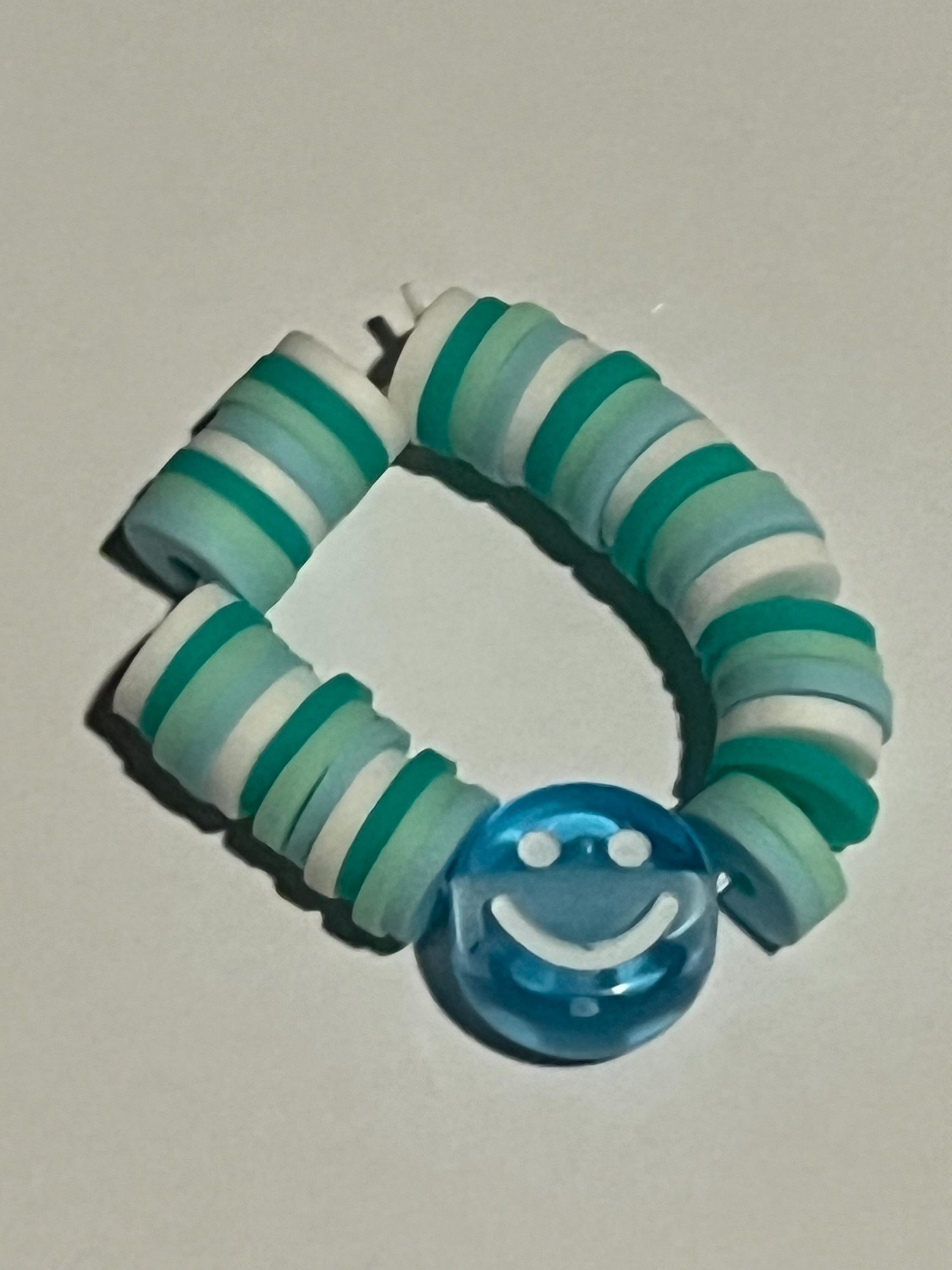 Preppy Ring With a Transparent Blue Smiley Face - Etsy