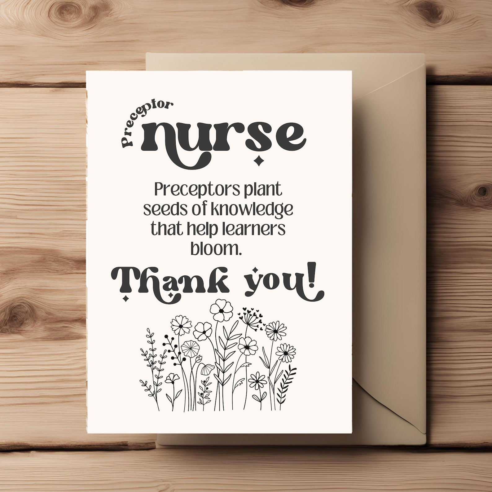 Nurse Preceptor Thank You Card, Boho Floral Gift (digital Download) - Etsy