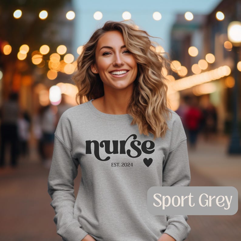 Retro Custom Nurse Sweatshirt for Nurse Graduation Gift Idea for RN Mom ...