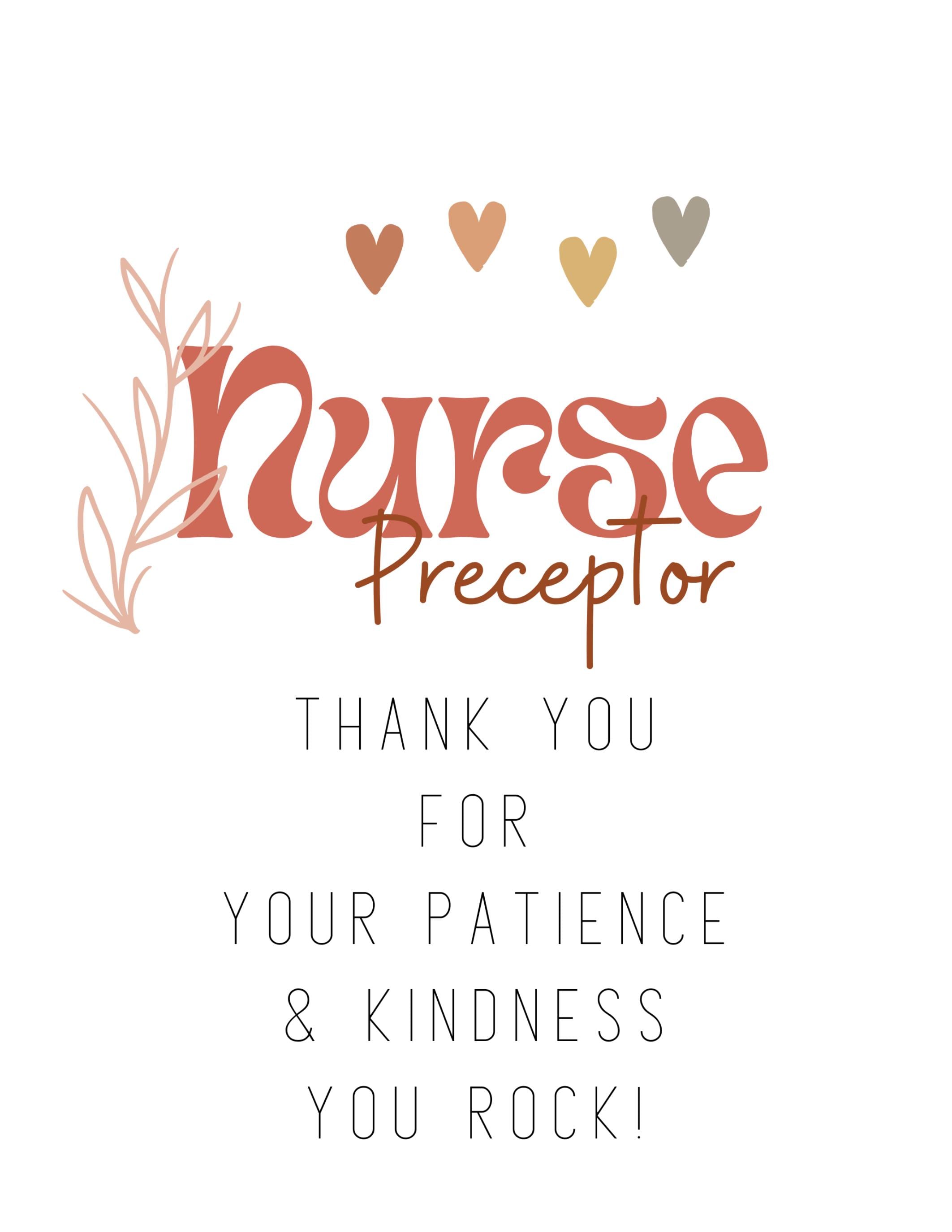 Nurse Preceptor Thank You Card Nursing Preceptor Ideas Nursing Student ...