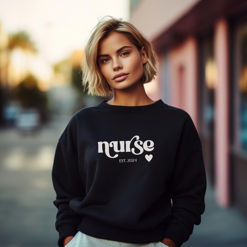Retro Custom Nurse Sweatshirt for Nurse Graduation Gift Idea for RN Mom ...