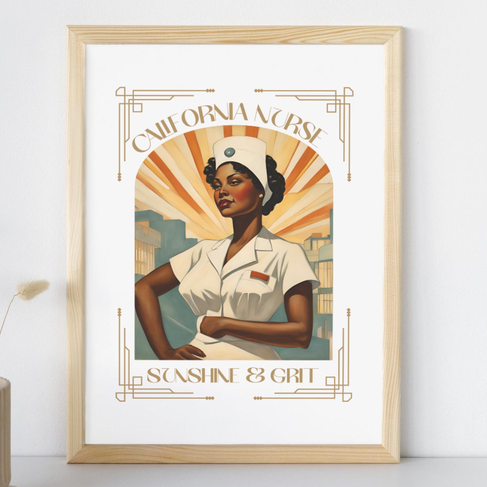 Vintage Nurse Wall Decoration Printable Wall Art for RN Art Deco Design ...