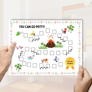 Dinosaur Potty Chart Bundle: Step-by-step Training for Toddlers ...