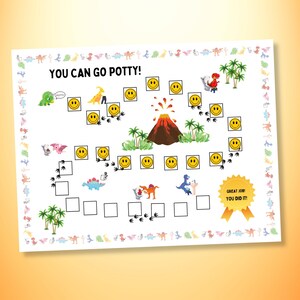 Dinosaur Potty Training Chart: Printable Reward Tracker (digital ...