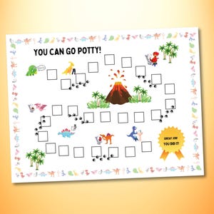 Dinosaur Potty Training Chart: Printable Reward Tracker (digital ...