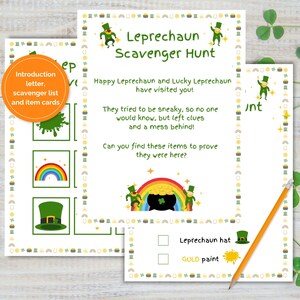 St Patrick's Day Scavenger Hunt, Printable Leprechaun Scavenger Hunt ...