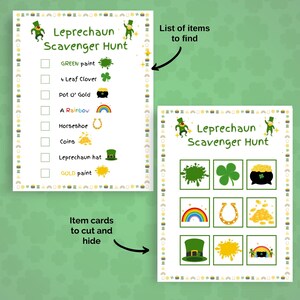 St Patrick's Day Scavenger Hunt, Printable Leprechaun Scavenger Hunt ...