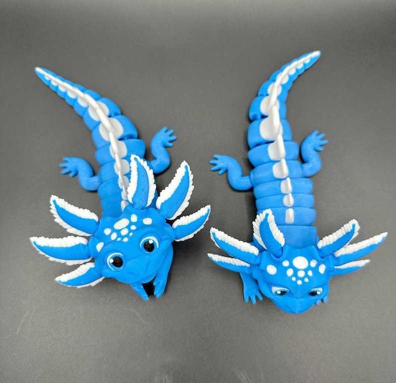 Axolotl Ice Pop Large Detailed Articulating 3D Printed Amphibian ...