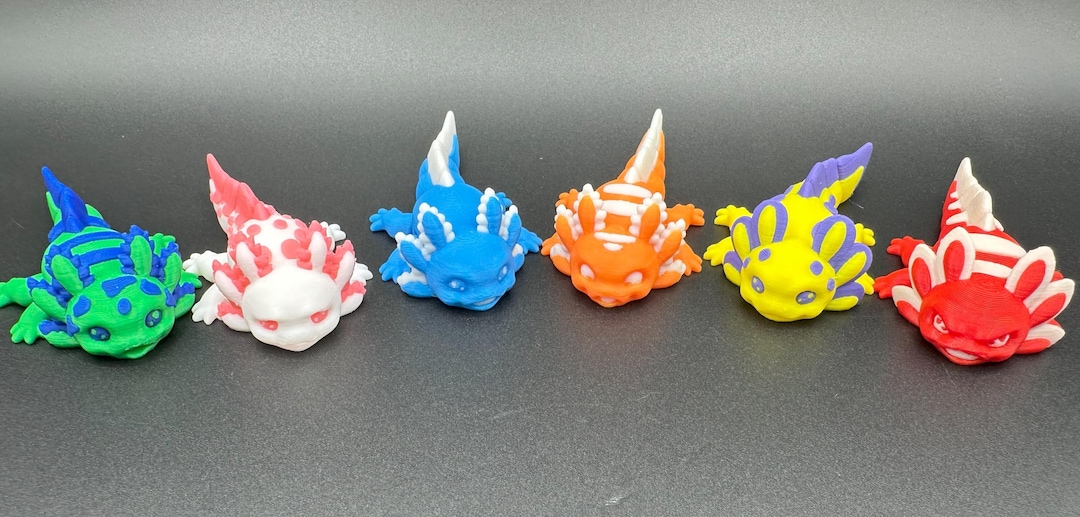 Baby Axolotl Bundle (6) 3D Printed Articulated - Etsy