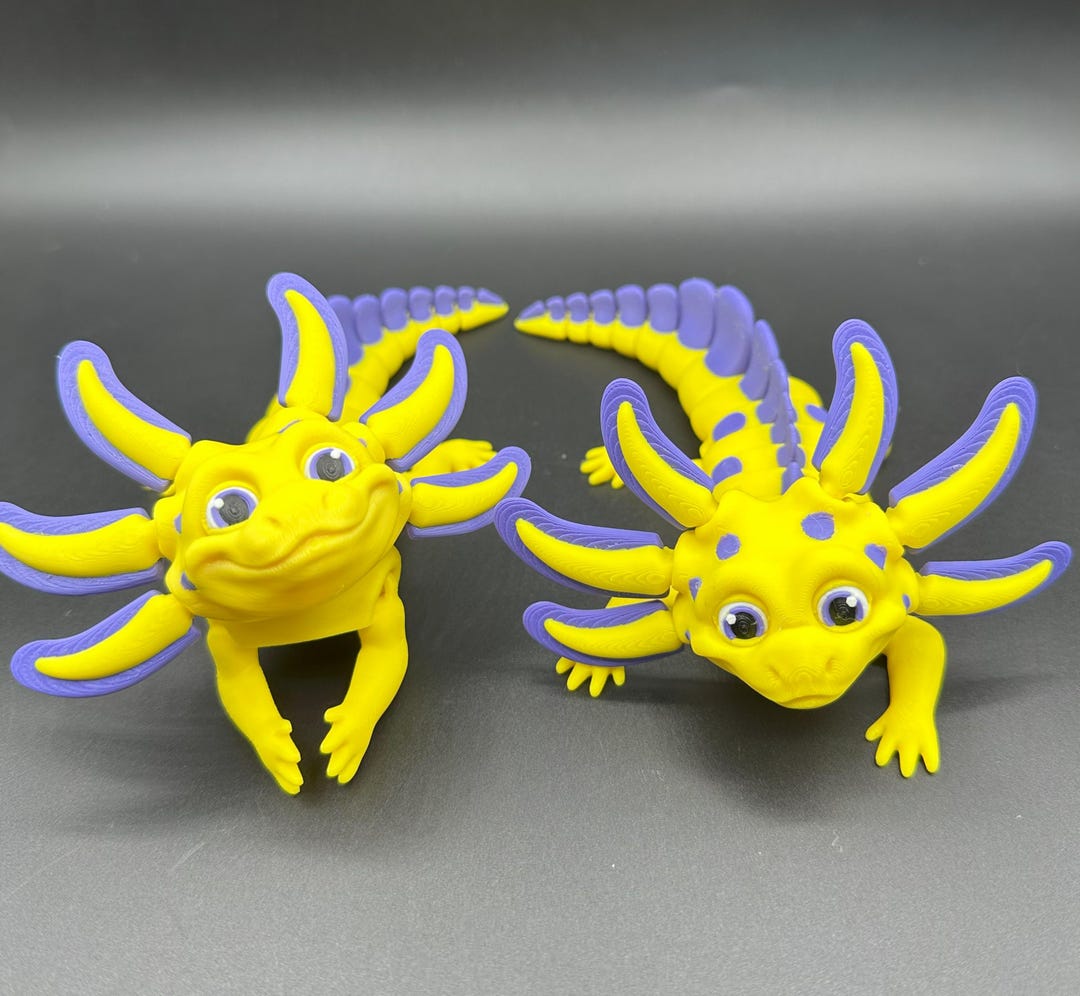 Axolotl Banana Split Large Detailed Articulating 3D Printed Amphibian ...
