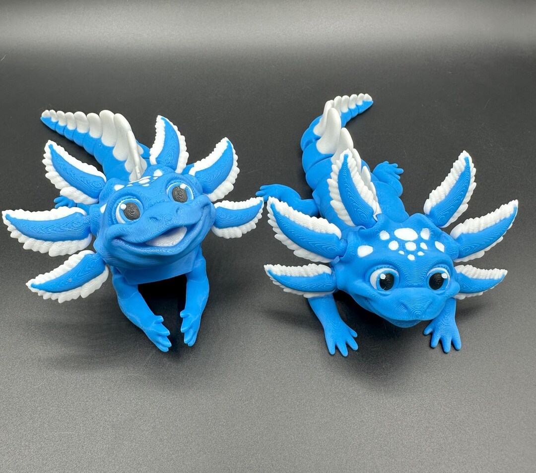 Axolotl Ice Pop Large Detailed Articulating 3D Printed Amphibian ...