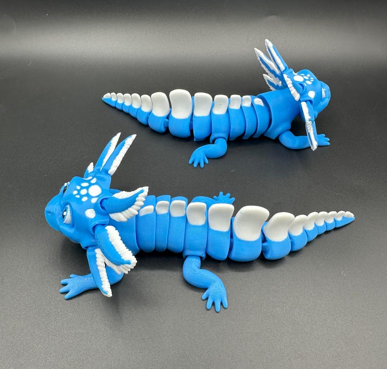 Axolotl Ice Pop Large Detailed Articulating 3D Printed Amphibian ...