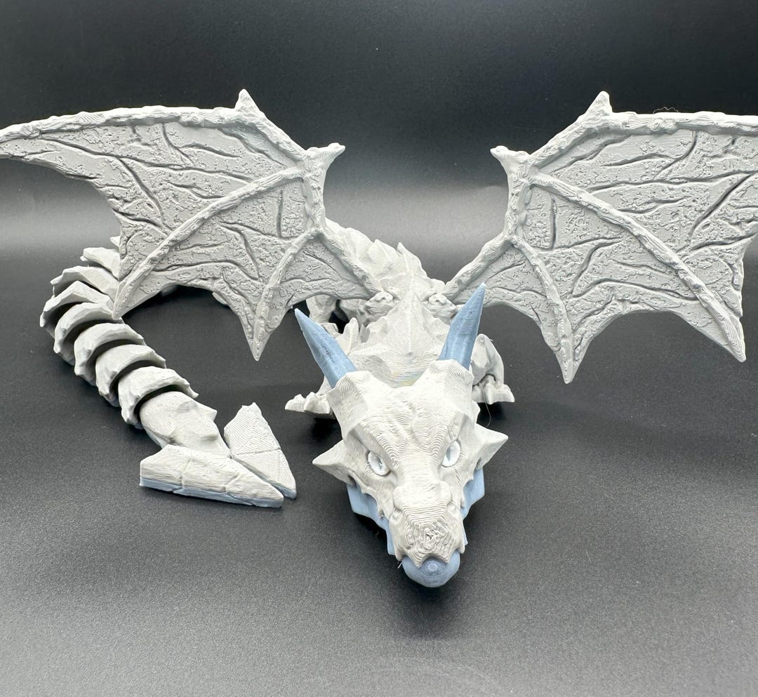 Lithic Titan 3D Printed Articulating Rock Dragon - Etsy