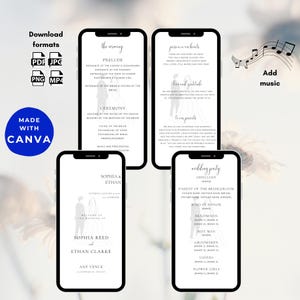 Wedding Program Template Modern Minimalist Printable Ceremony Order of ...