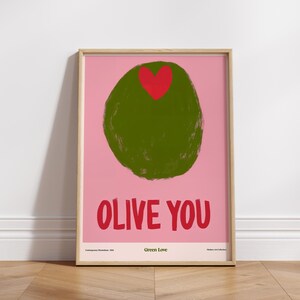 Olive You Print | Digital Printable Print | Foodie Love Print | Kitchen ...