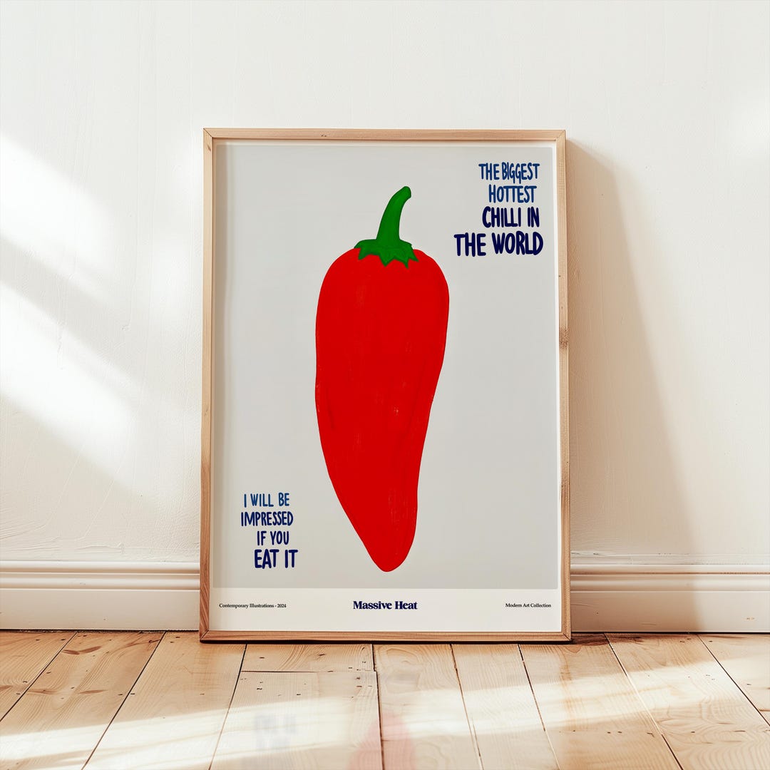 Massive Heat Print | Chilli Print | Kitchen Wall Art | Spicy Food Lover ...