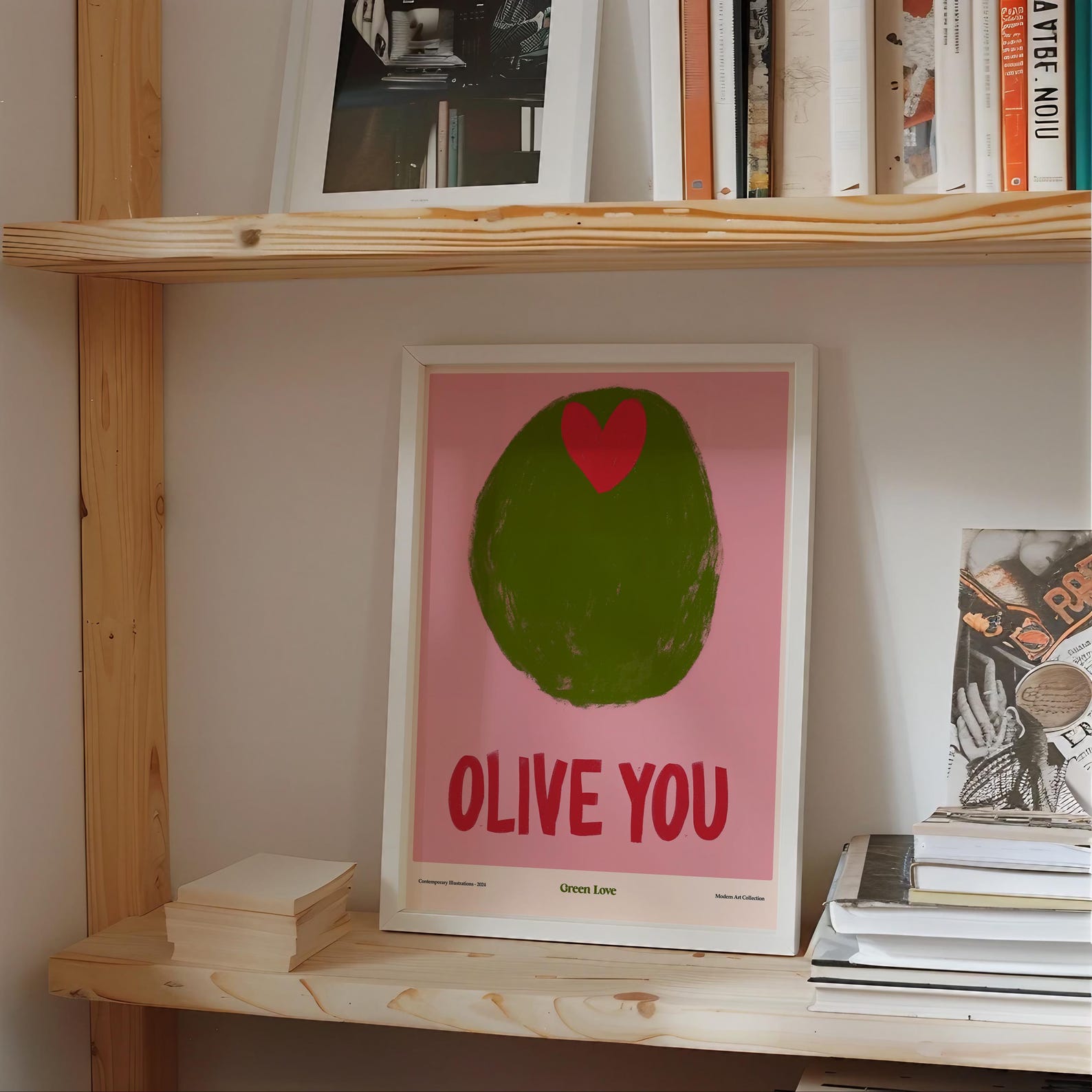 Olive You Print | Digital Printable Print | Foodie Love Print | Kitchen ...