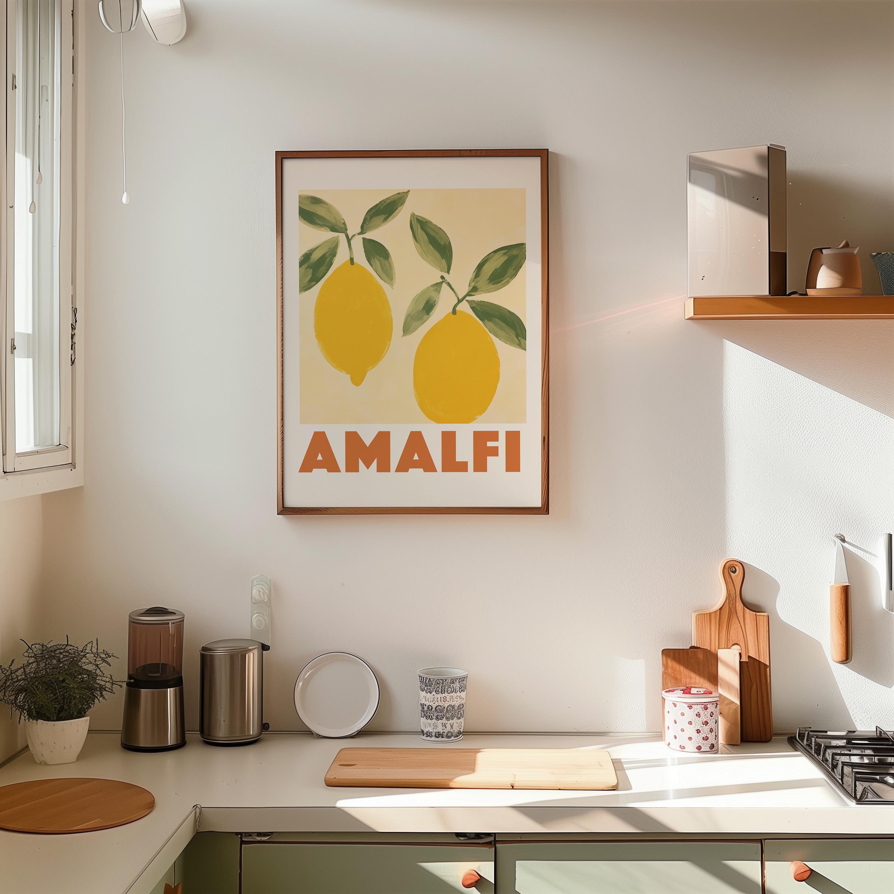 Amalfi Lemons | Italian Kitchen Decor | Mediterranean Art | Digital ...