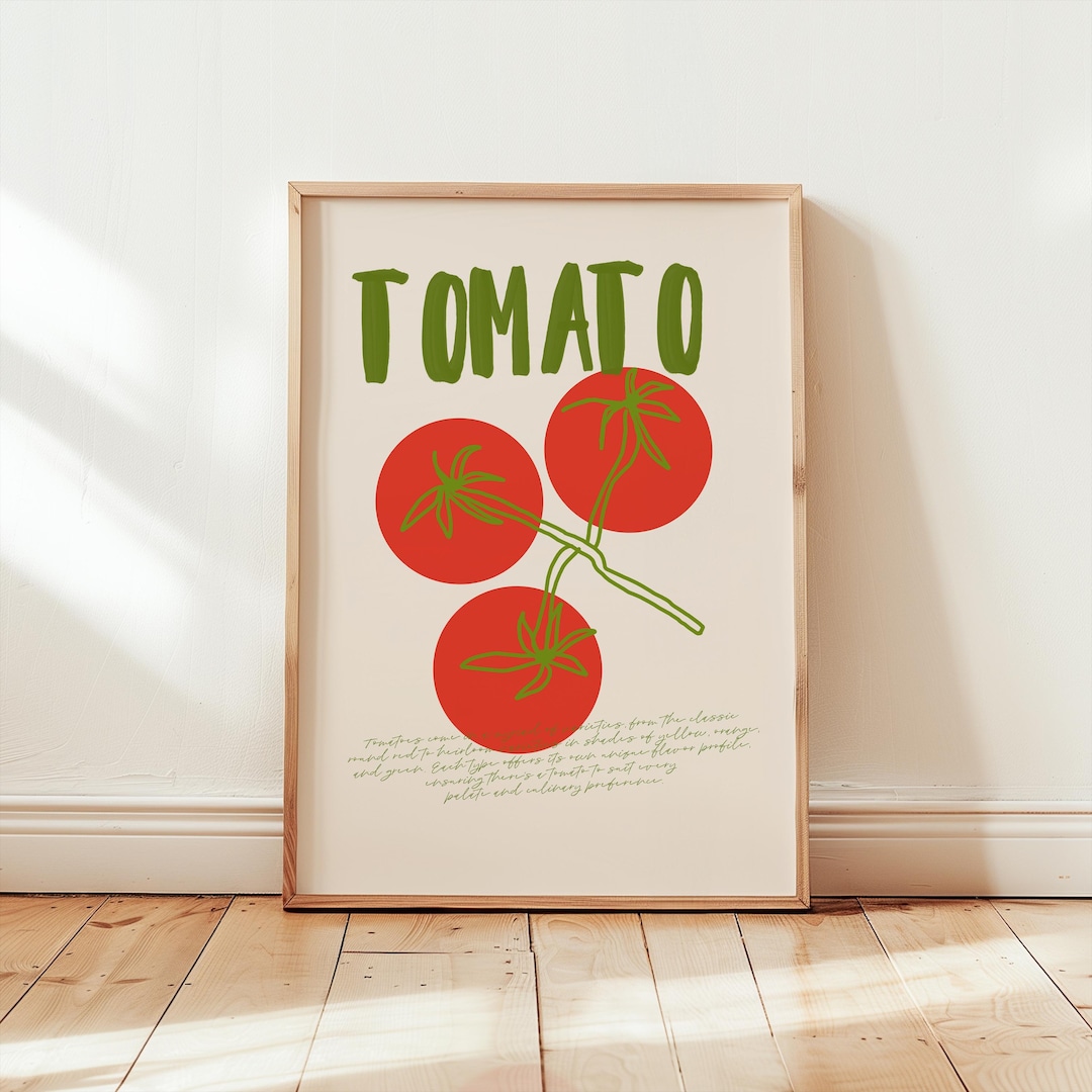 Tomato Print | Digital Print | Food Illustration Print | Foodie Kitchen ...