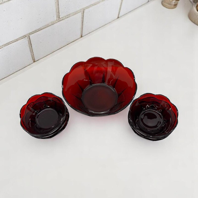 Red Depression Glass - Etsy