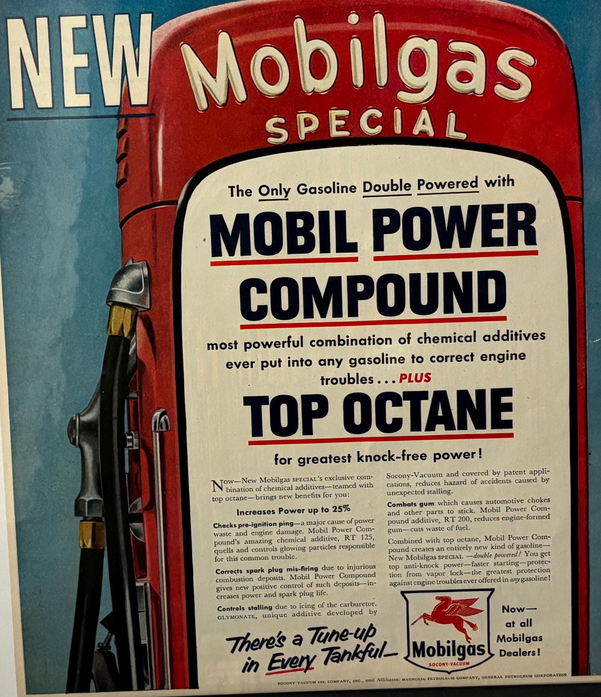 Mobilgas Ad - 1954 “double Powered Gasoline” -- Vintage Magazine ...