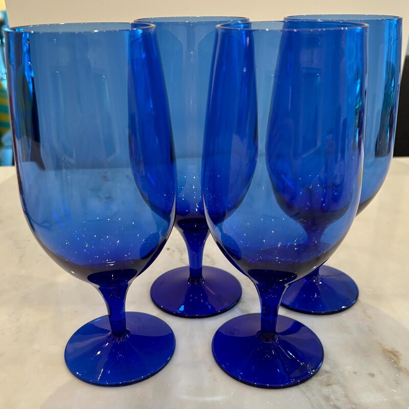 Cobalt Blue Goblets - Etsy