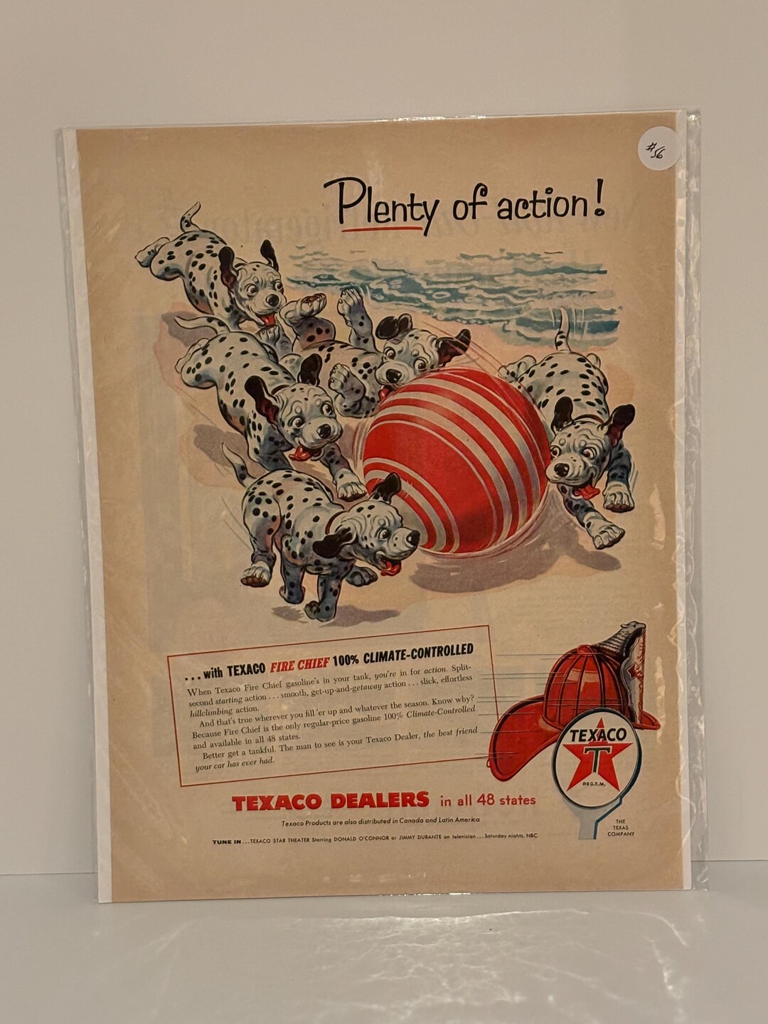 Texaco 1955 Dalmatians Playing With Beach Ball Ad Vintage Magazine ...