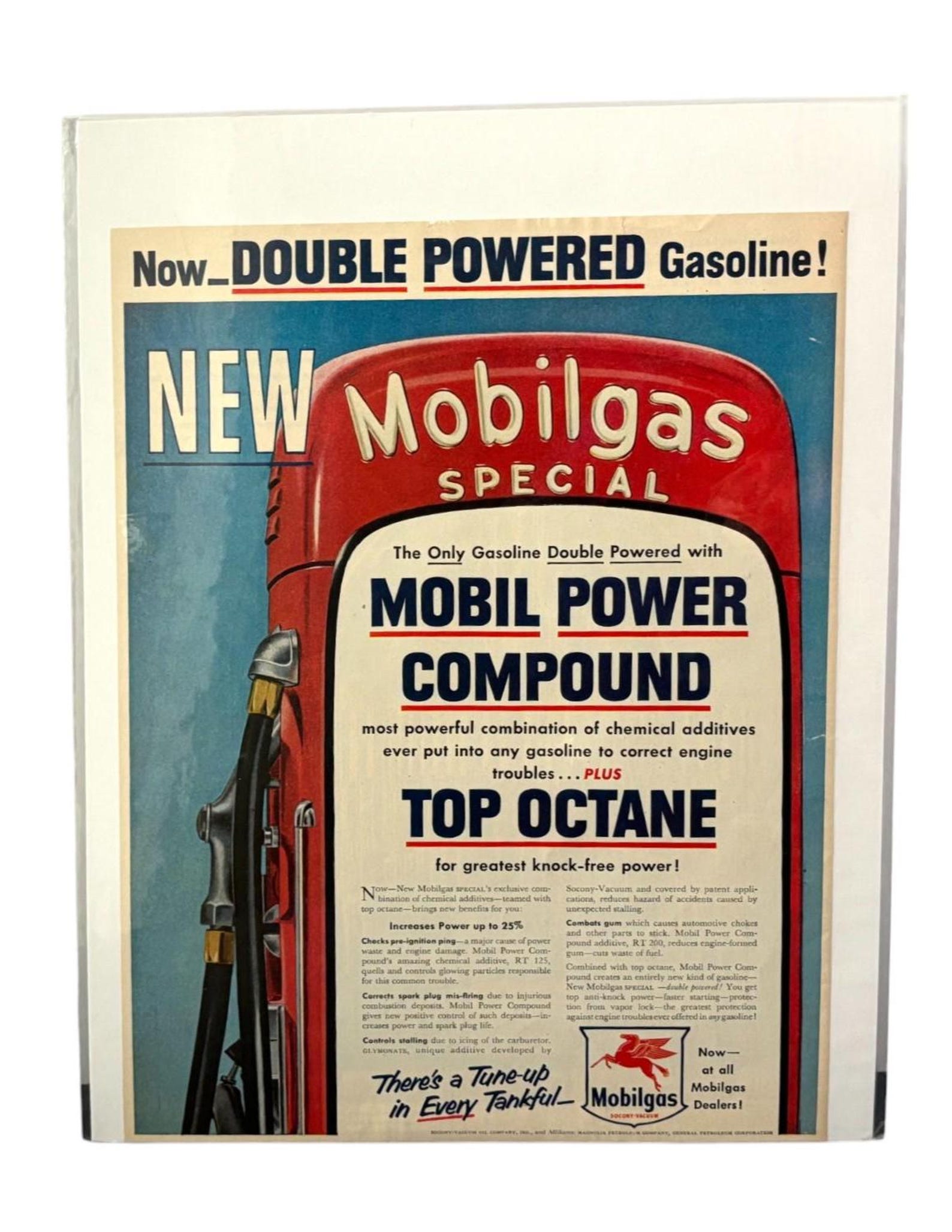 Mobilgas Ad - 1954 “double Powered Gasoline” -- Vintage Magazine ...