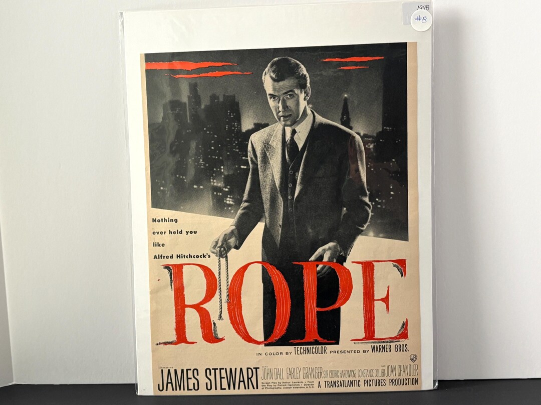 Alfred Hitchcock’s Rope Ad - 1948 Vintage Movie Advertisement With ...