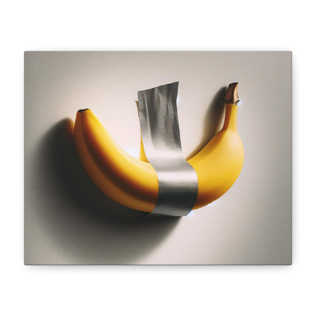 Banana Tape Canvas Print, Quirky Wall Art for Kitchen Decor, Fun Gift ...