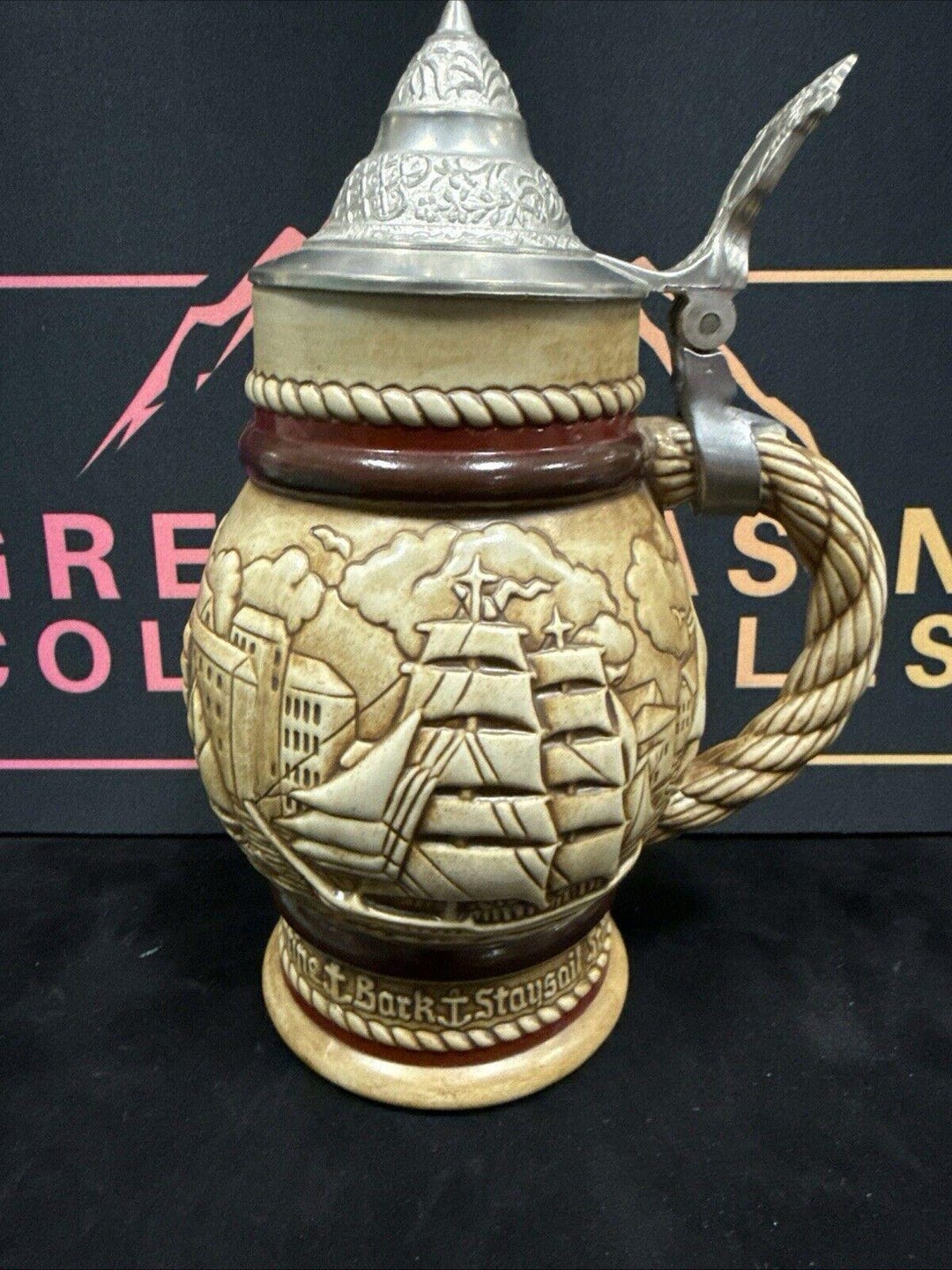 Vintage 1977 Avon Ceramarte Large Sailing Ship Lidded Beer Stein - Etsy