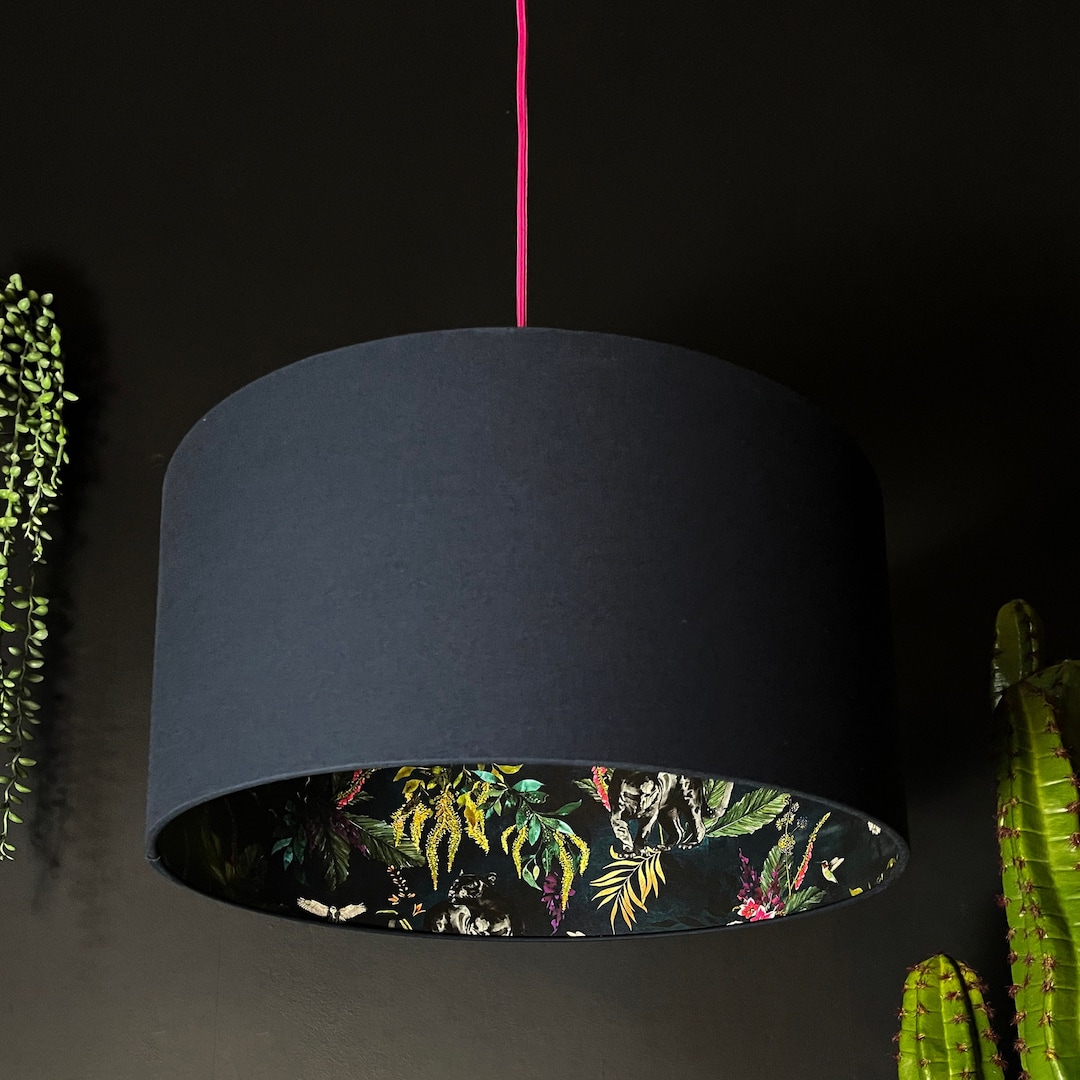 Twilight Blue Deadly Night Shade Silhouette Panther Lampshade in Deep ...