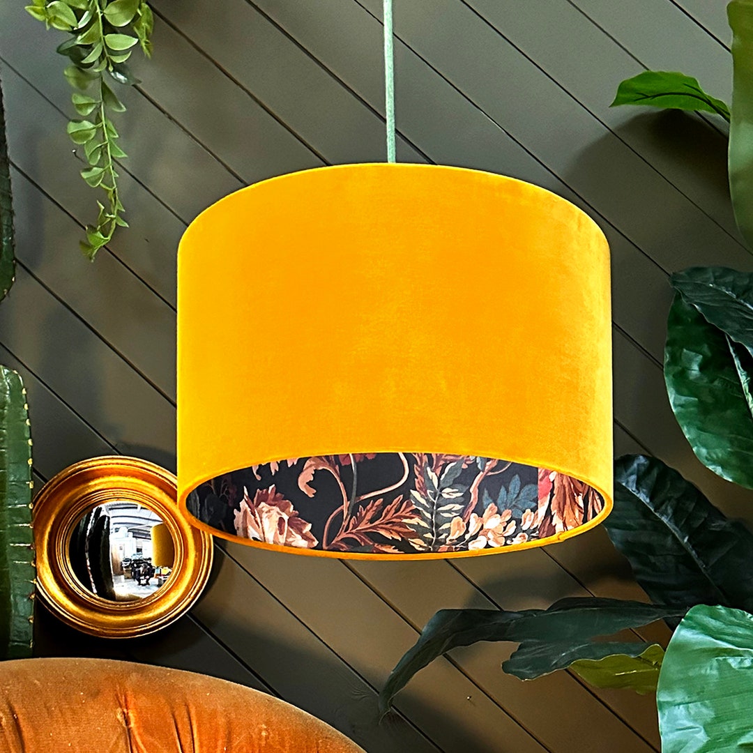 Fire Cracker Midnight Garden Silhouette Lampshade in Butterscotch ...