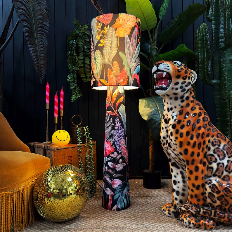 Handmade Velvet Acid Jungle Portable Lamps. 3 Sizes Available With ...