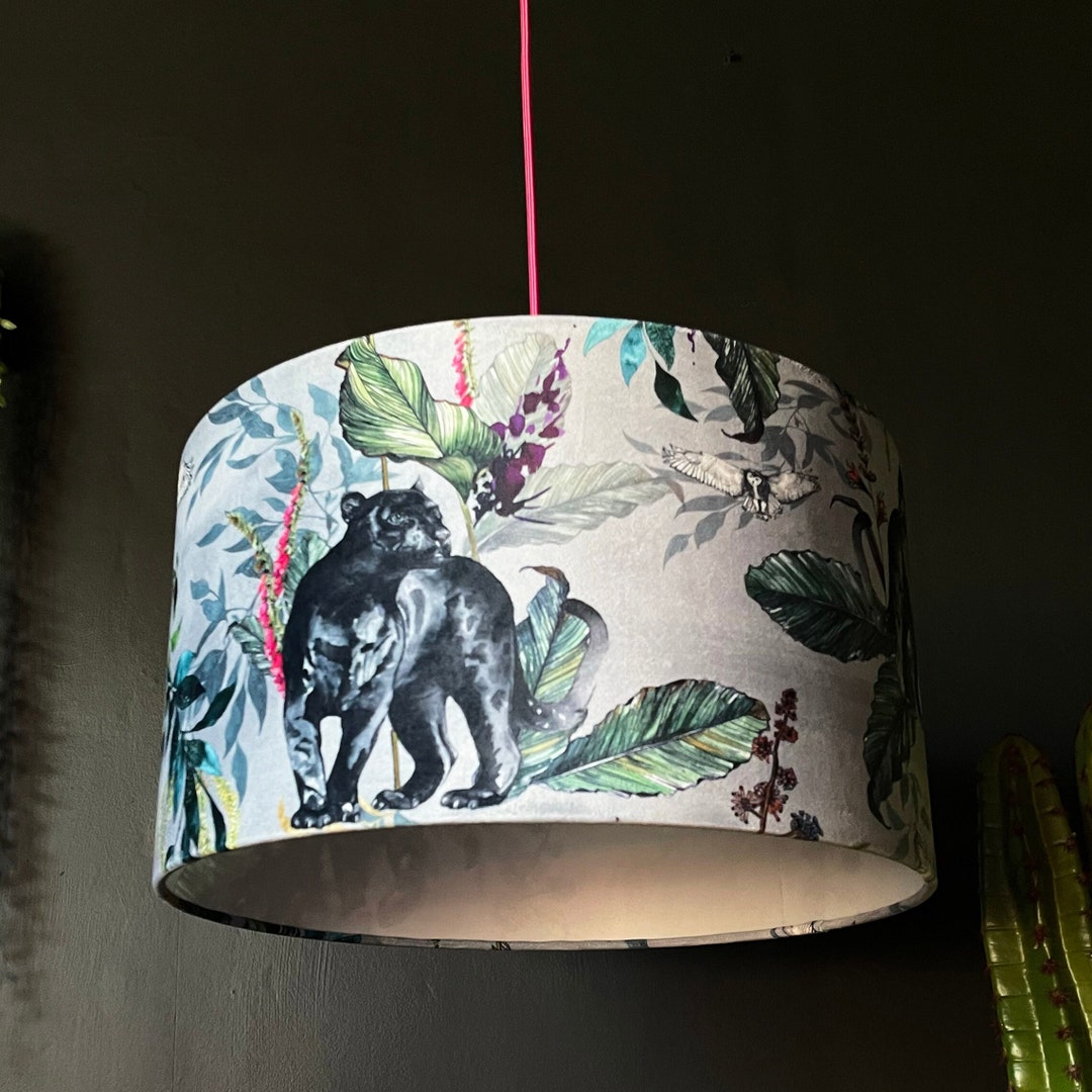Handmade Deadly Night Shade Panther Lampshade in Dust Grey - Etsy