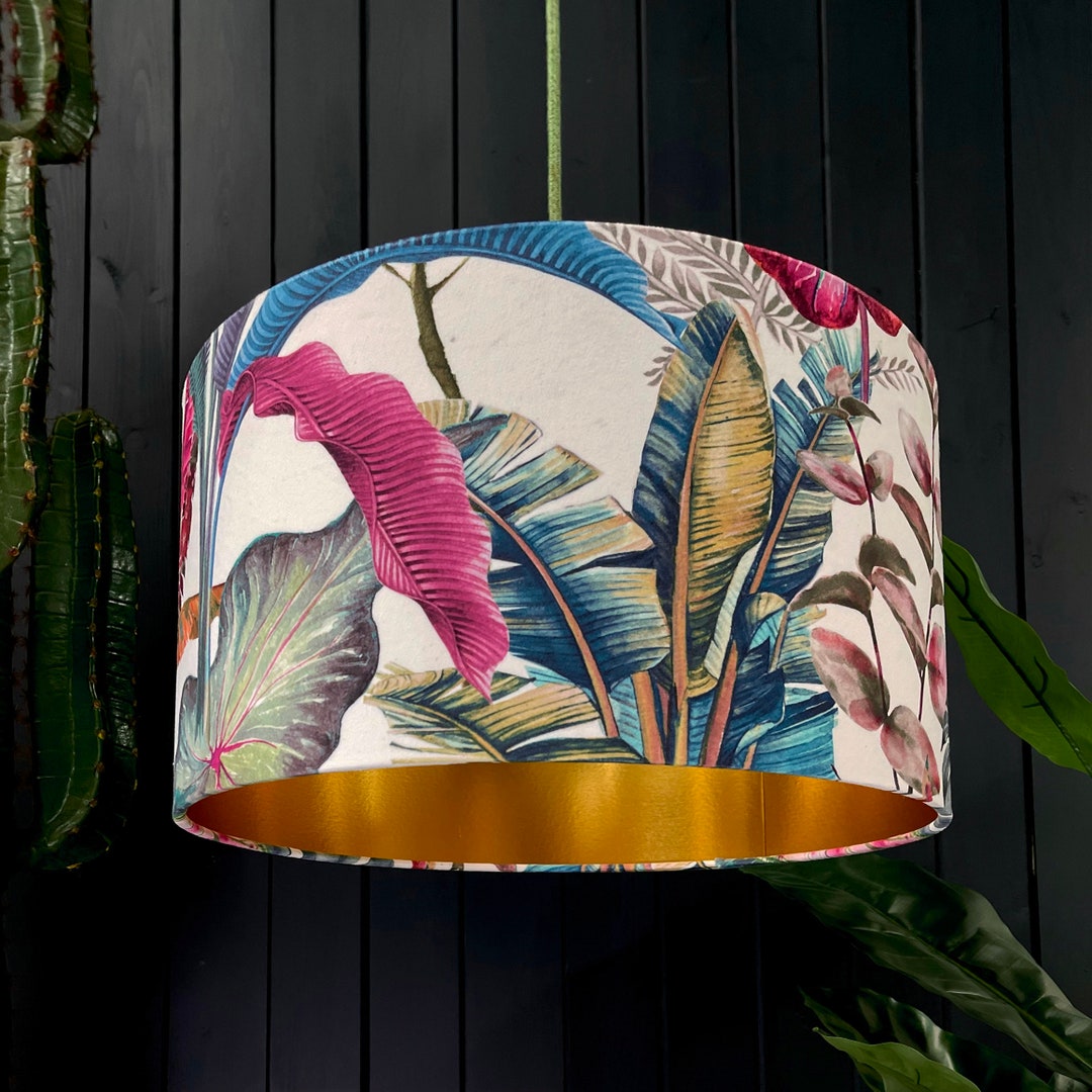 Ice Jungle Handmade Lampshade With Metallic Gold Lining. A Psychedelic ...