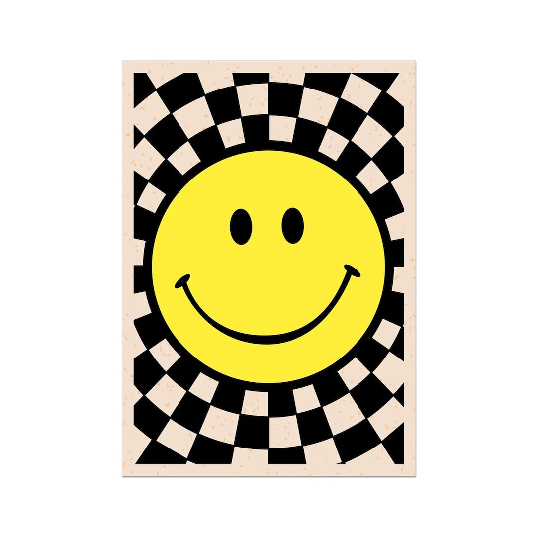 Smiley Culture Smiley Face Poster. Checkerboard Art, Rave Culture, Acid ...