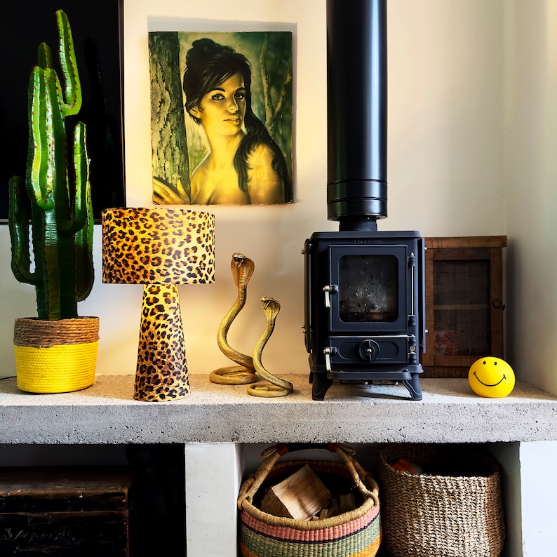 Handmade Velvet Luxe Leopard Print Portable Lamps. 3 Sizes Available ...