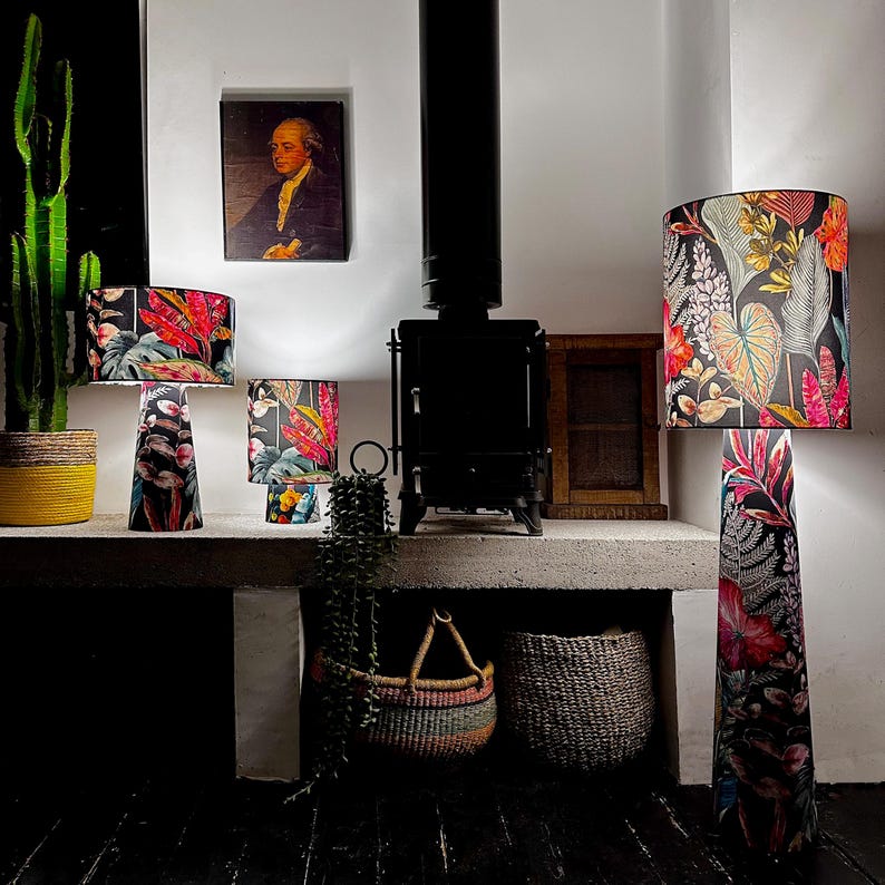 Handmade Velvet Acid Jungle Portable Lamps. 3 Sizes Available With ...