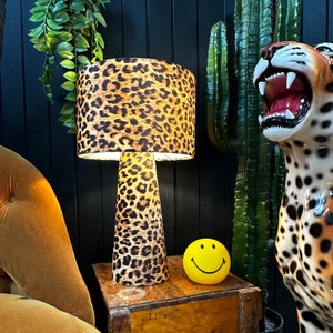 Handmade Velvet Luxe Leopard Print Portable Lamps. 3 Sizes Available ...