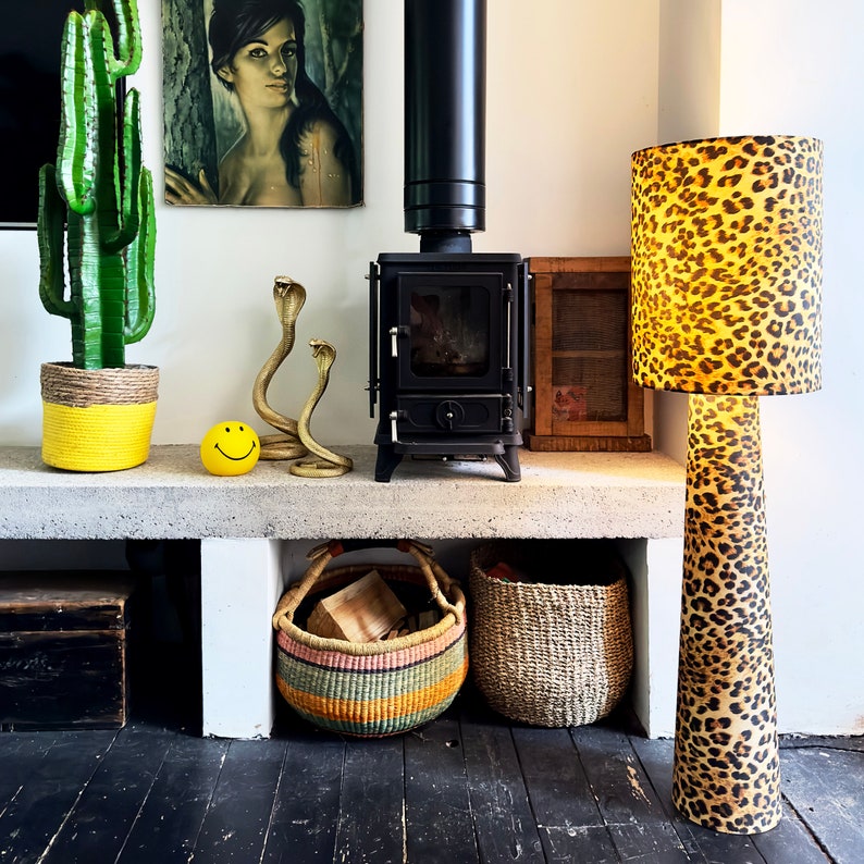 Handmade Velvet Luxe Leopard Print Portable Lamps. 3 Sizes Available ...