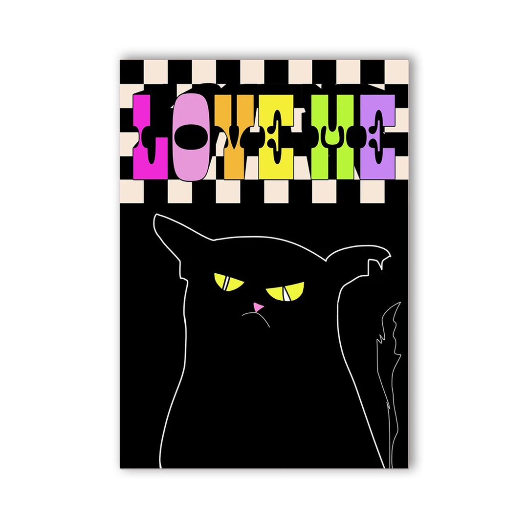 Love Me Grumpy Cat Art Print Poster. Wall Art, Wall Decor, Unique Gift ...