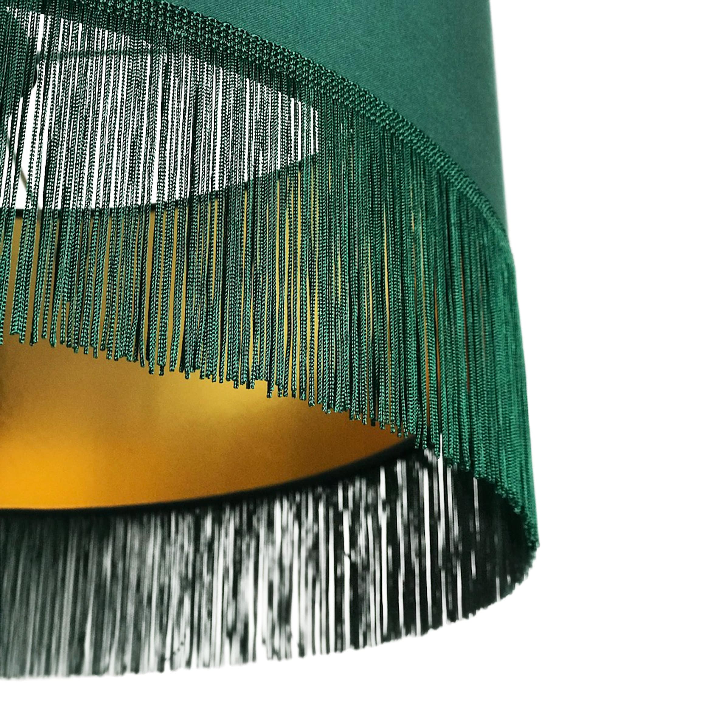 Hunter Green Lampshade With Gold Lining and Green Fringing | Etsy UK