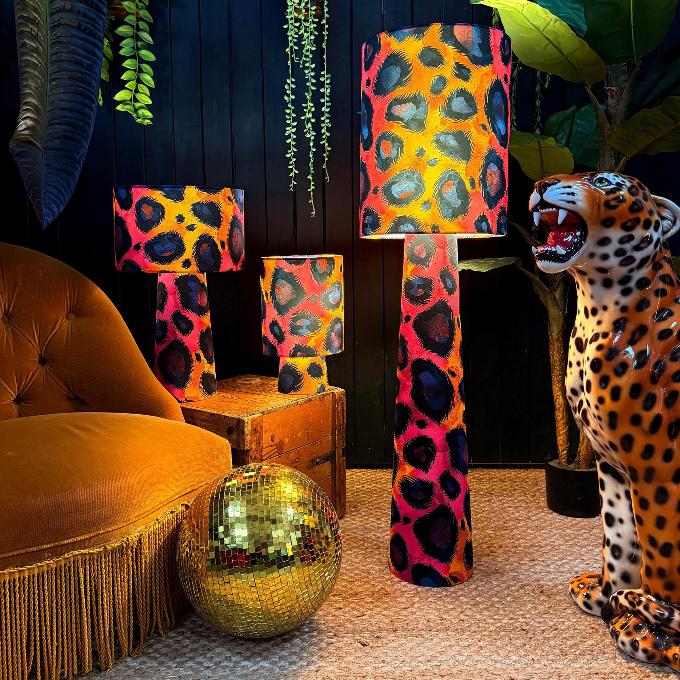Handmade Velvet Electric Leopard Print Portable Lamps. 3 Sizes ...